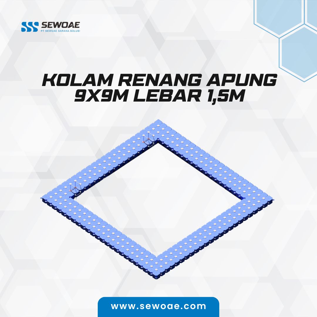 Sewa Kolam Renang Apung 9x9m Lebar 1.5m | SEWOAE